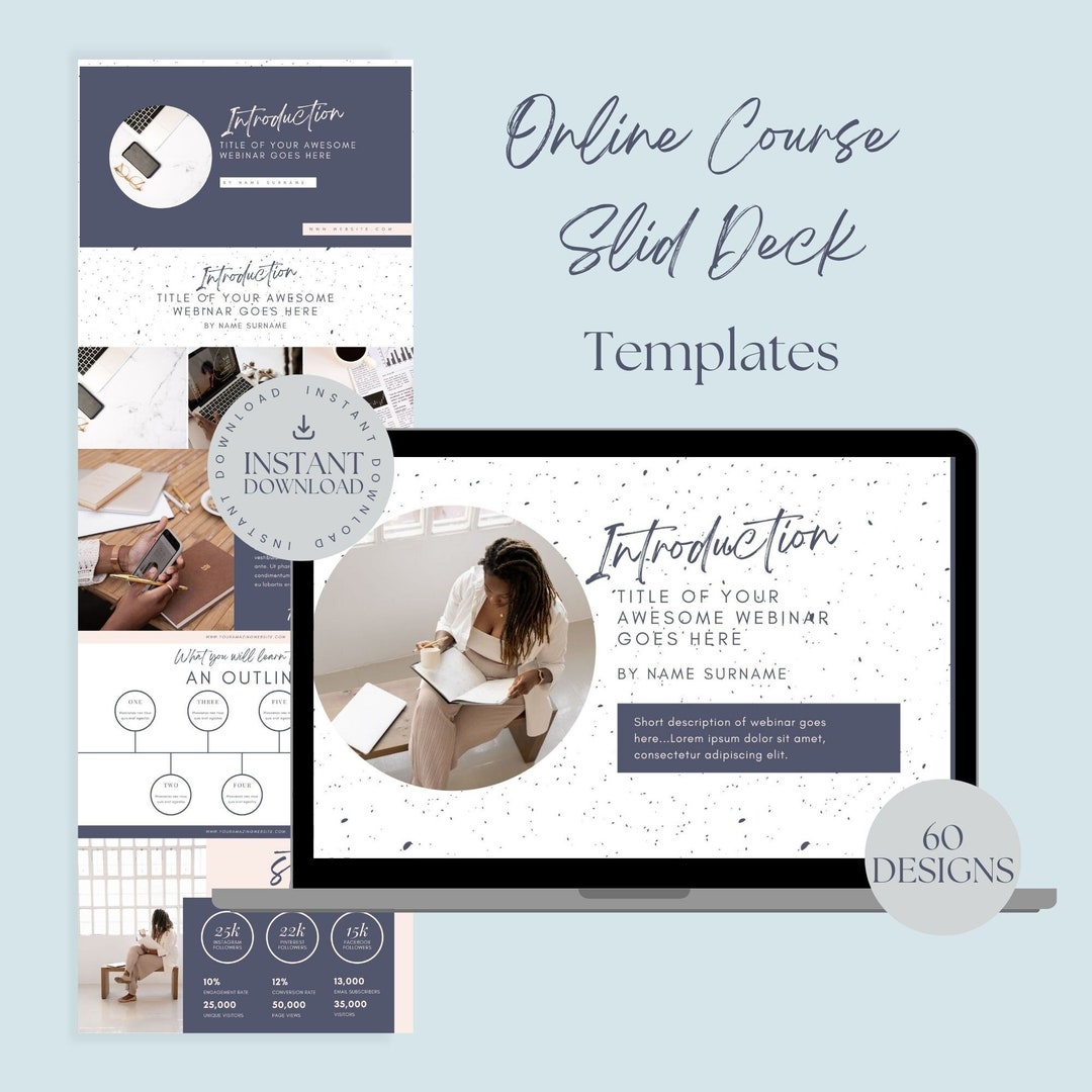 Online Course Slide Deck | Online Course Template | Pitch Deck | Course ...