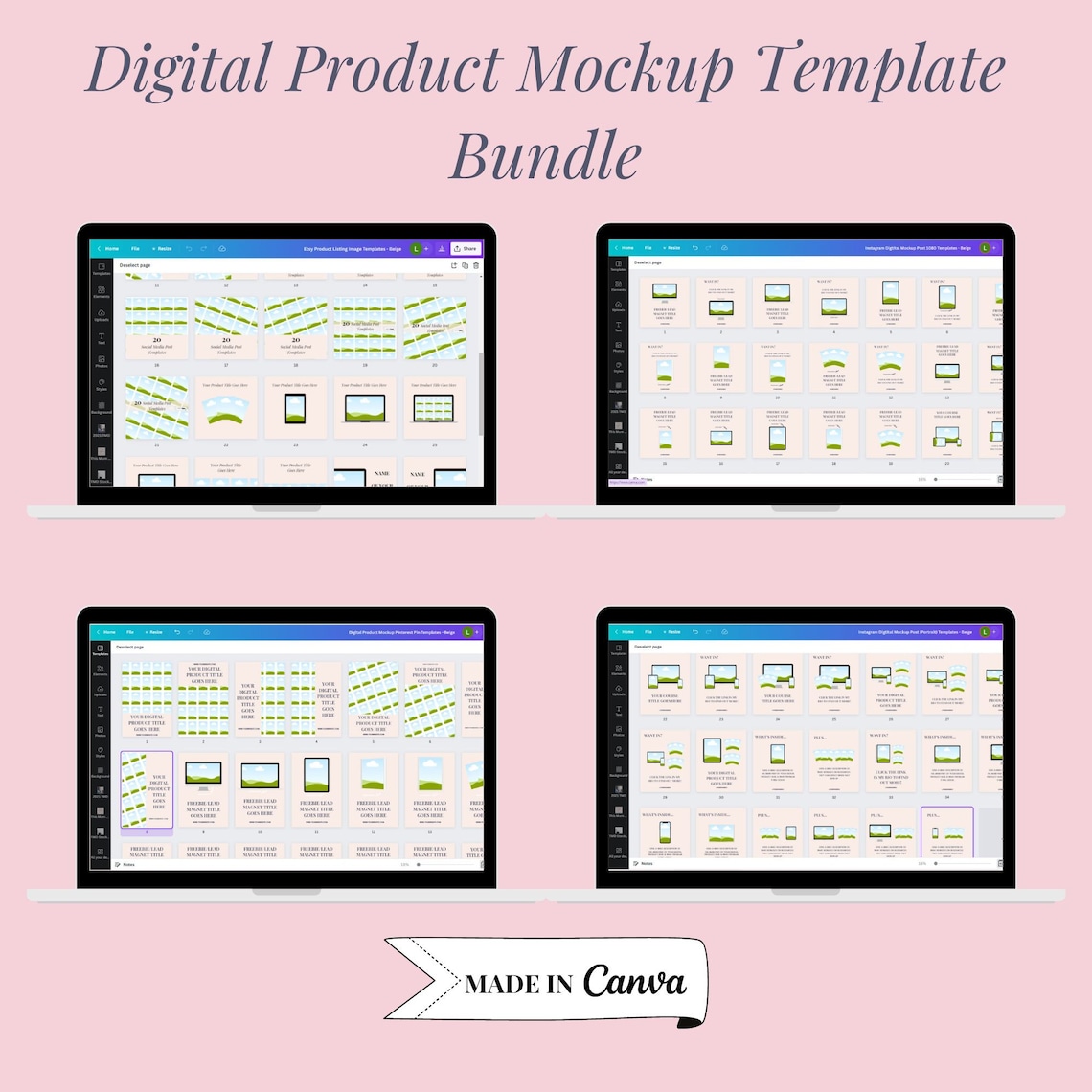 Digital Product Mockup Template Bundle Includes Etsy Listing - Etsy