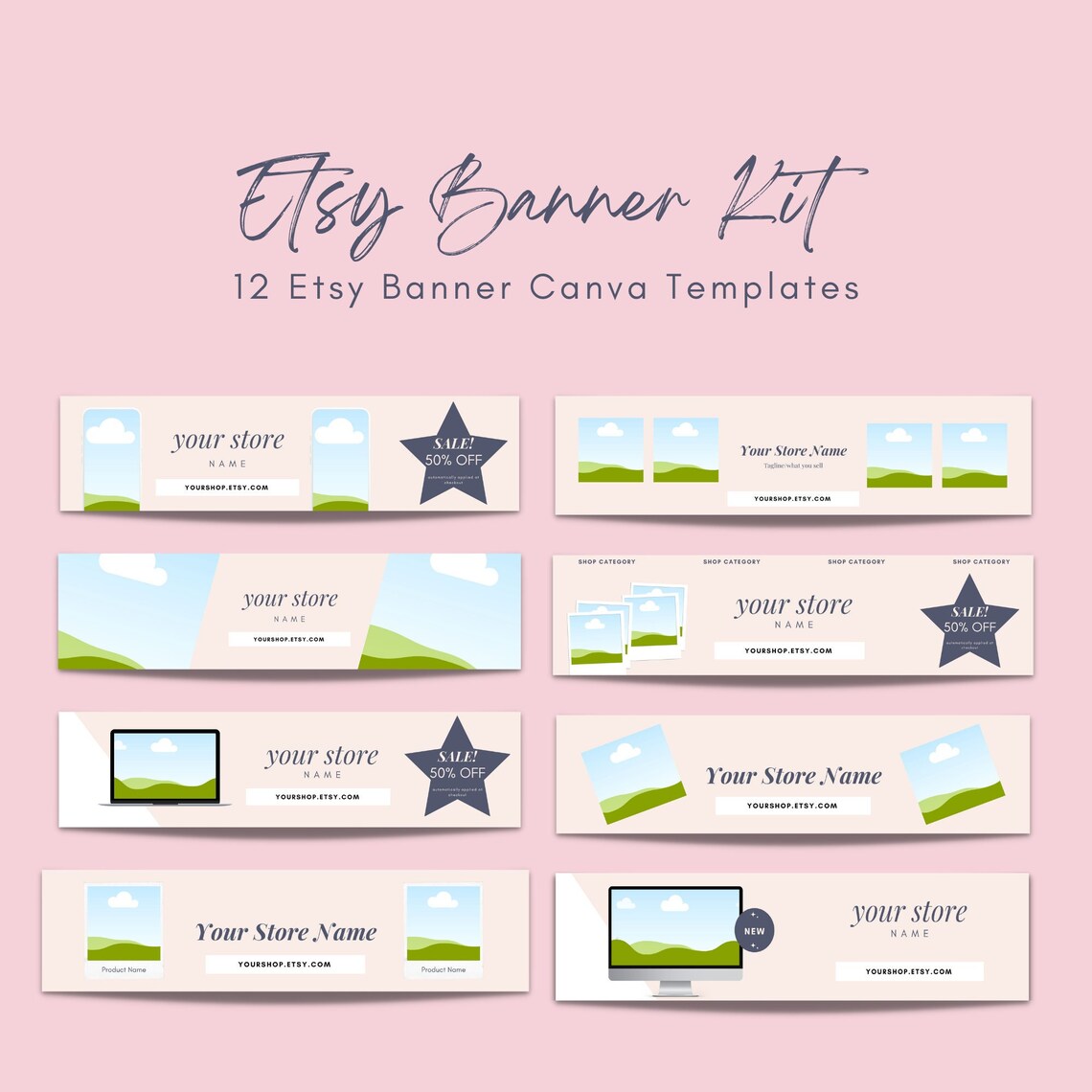 Etsy Banner Kit | Etsy Store Banner Template, Etsy Shop Banner Set ...