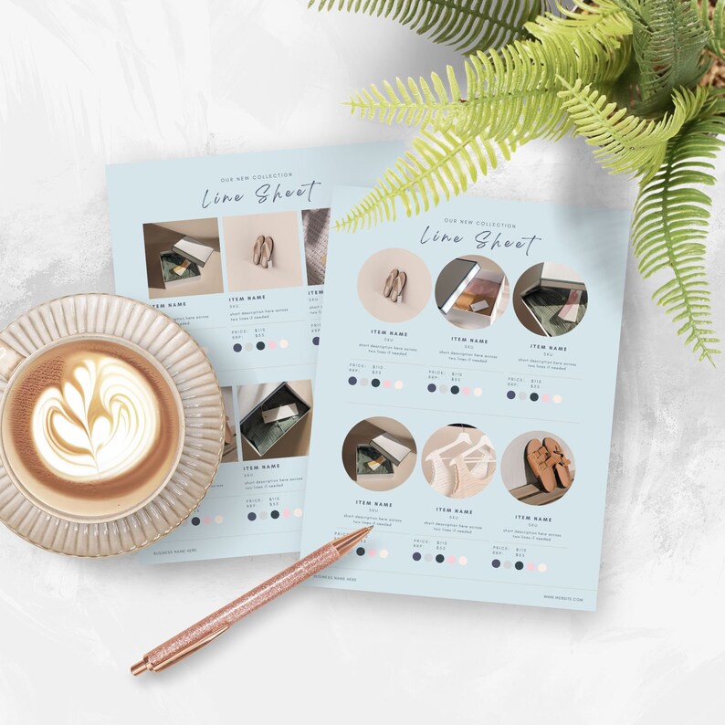 Line Sheet for Wholesale Canva Template | Canva Linesheet Catalogue ...