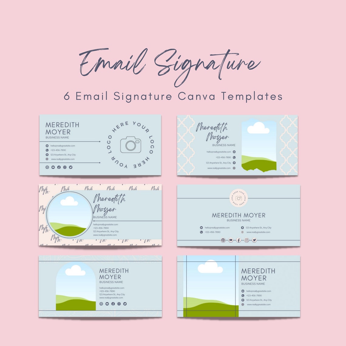 Email Signature Template Canva Gmail Signature Instant - Etsy