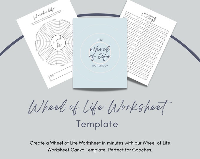 Wheel of Life Worksheets Editable Canva Template | Life Balance Wheel ...