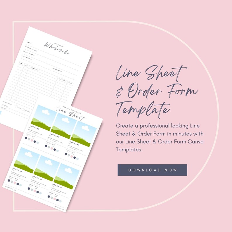 Line Sheet for Wholesale Canva Template | Editable Wholesale Template ...