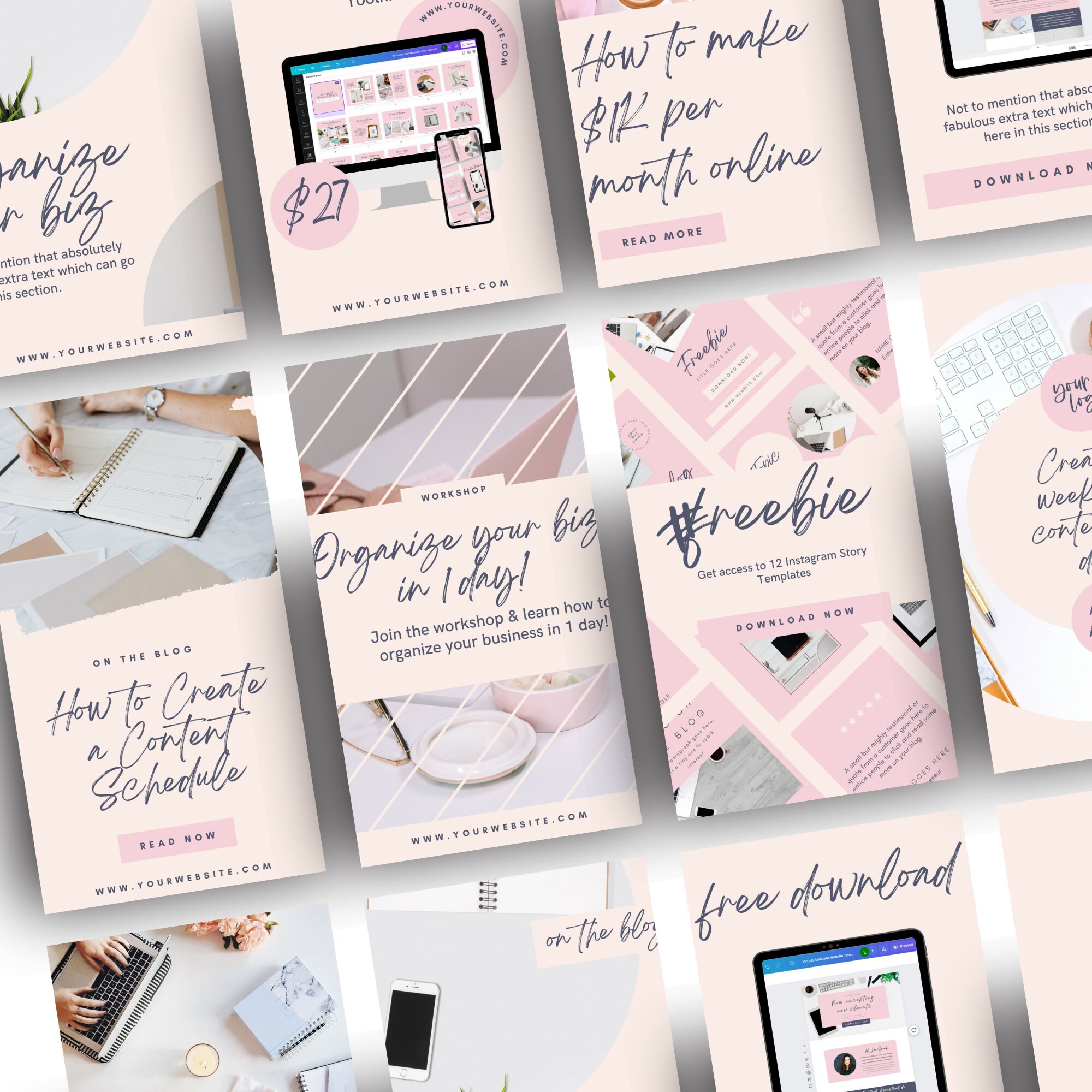 Pinterest Templates for Coaches | Pinterest Marketing, Pin Templates ...