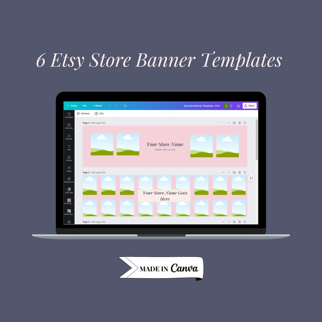6 Etsy Store Banner Canva Templates | Fully Customizable Etsy Shop ...