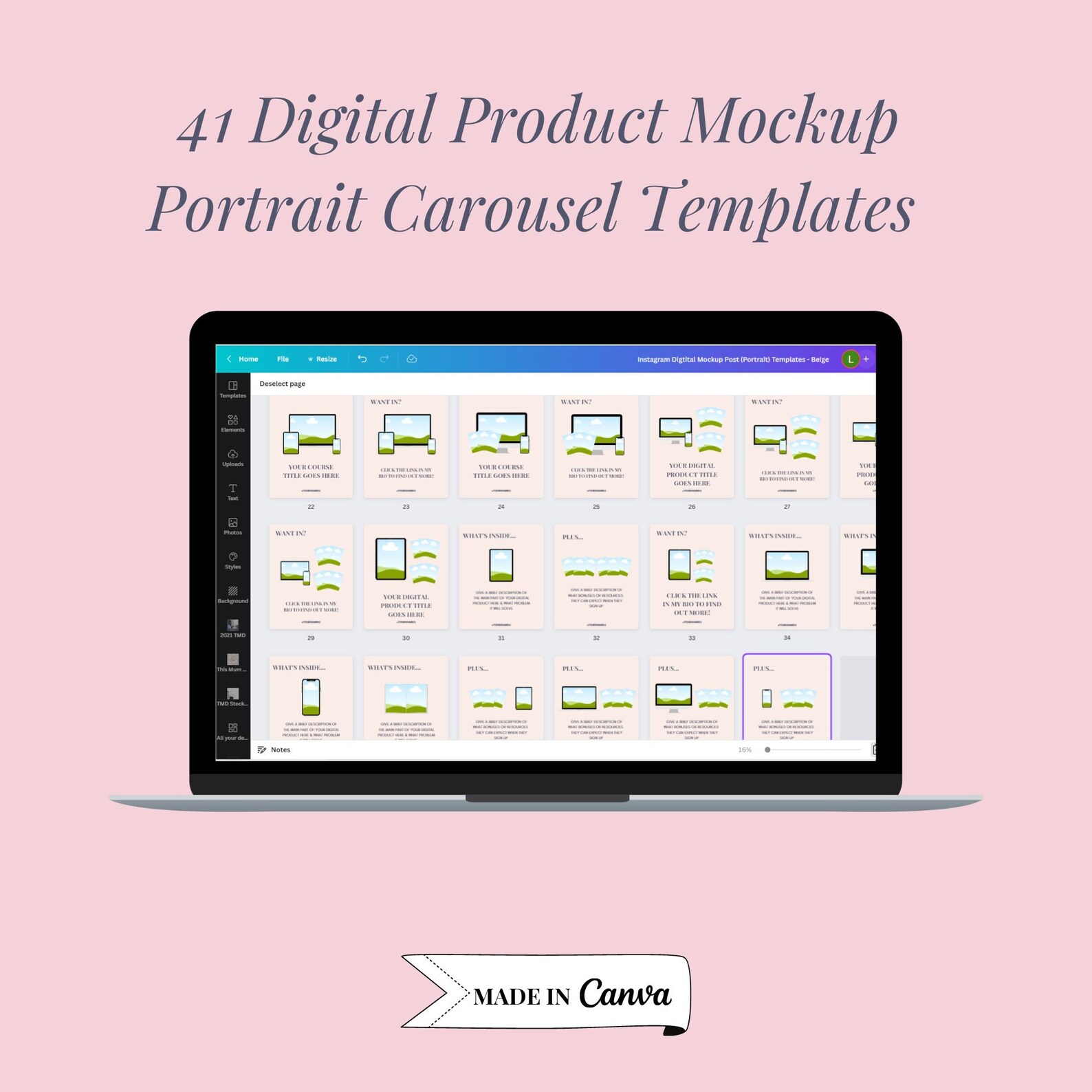 Digital Product Mockup Template Bundle Includes Etsy Listing Canva ...