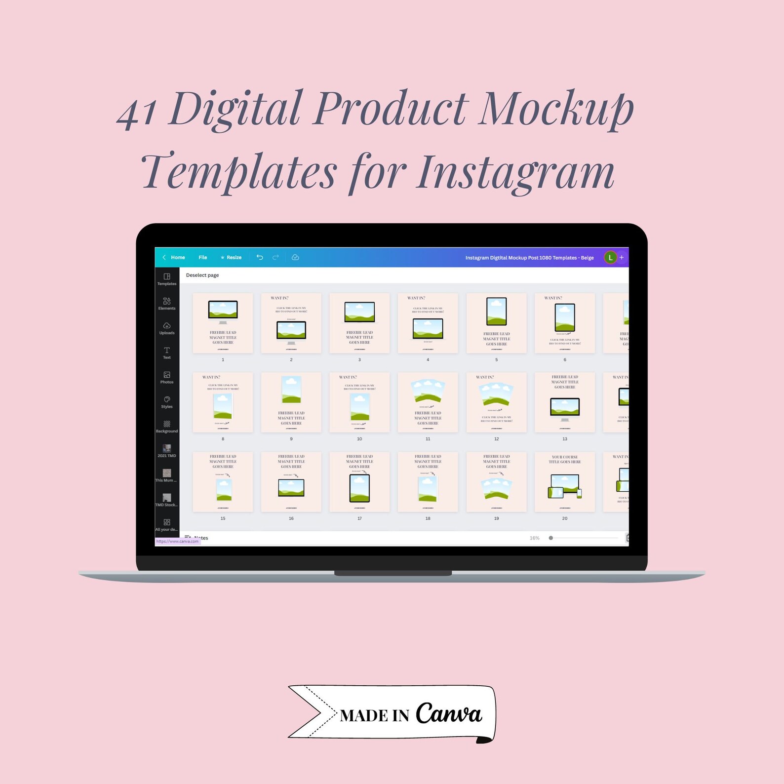 Digital Product Mockup Template Bundle Includes Etsy Listing Canva ...
