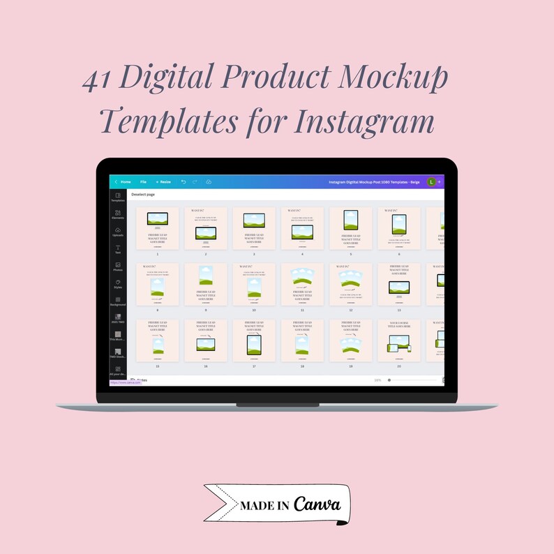 Digital Product Mockup Template Bundle Includes Etsy Listing Canva ...