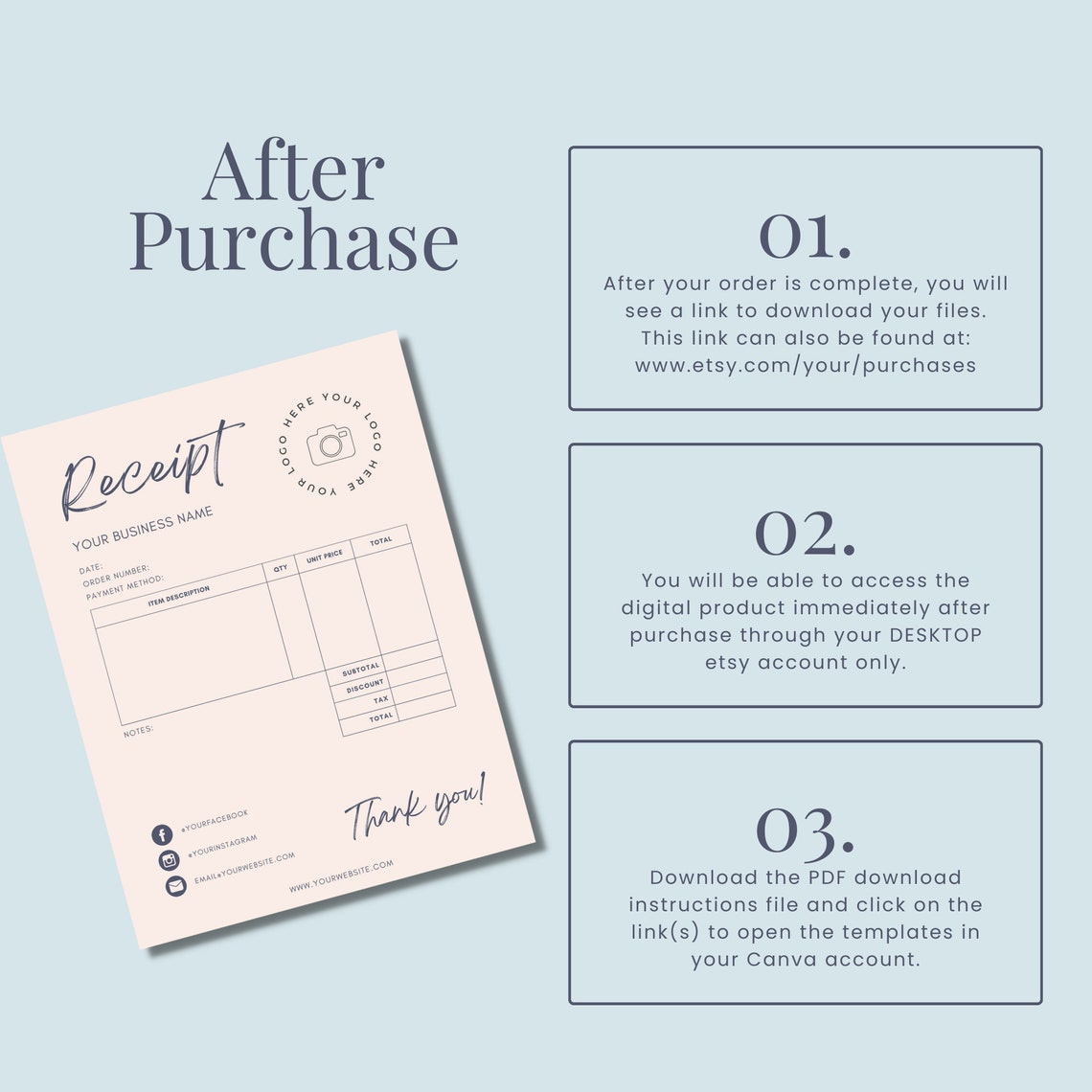 Invoice Editable Template | Order Form | Cash Receipts | Minimalist ...