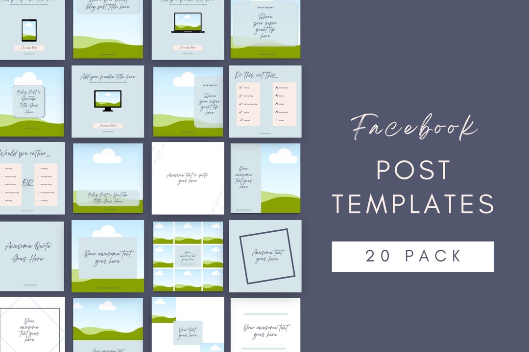 Facebook Post Templates for Small Business Owners - 20 Canva Facebook ...