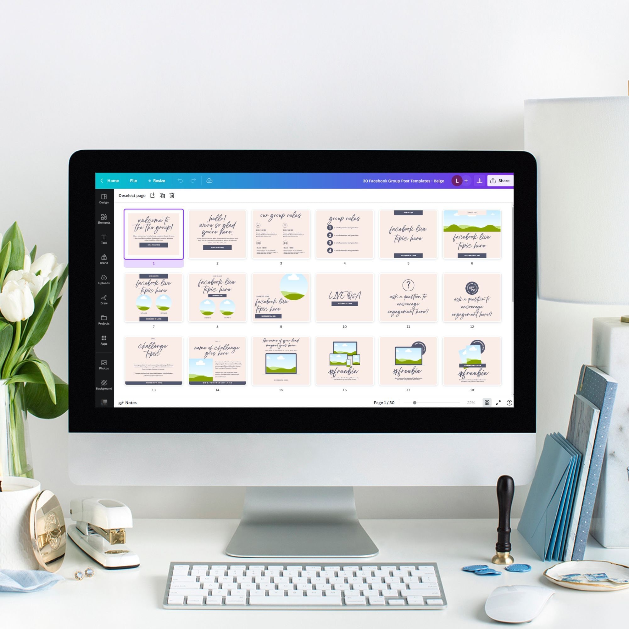 Canva Template for Facebook Group Engagement | Facebook Post Templates ...
