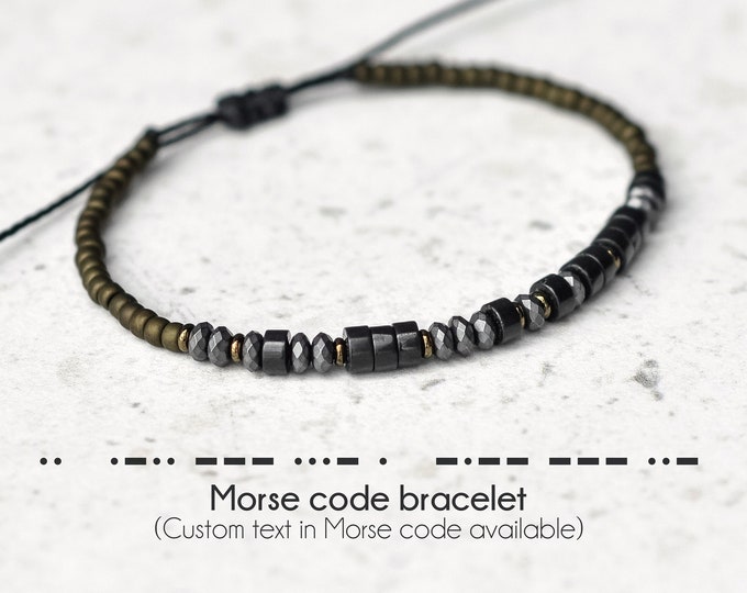 Personalized Morse Code Bracelet Men, Custom Bracelet, Handmade Jewelry ...