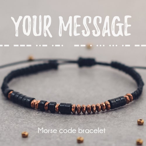 Personalized Morse Code Bracelet Men Custom Gift for Men - Etsy