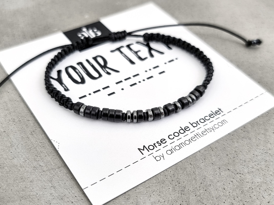 Personalized Mens Bracelet, Morse Code Bracelet, Personalized Jewelry ...