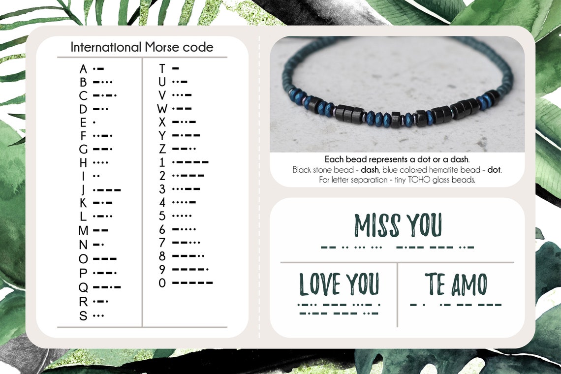 Custom Morse Code Bracelet Men Handmade Personalized Gifts - Etsy