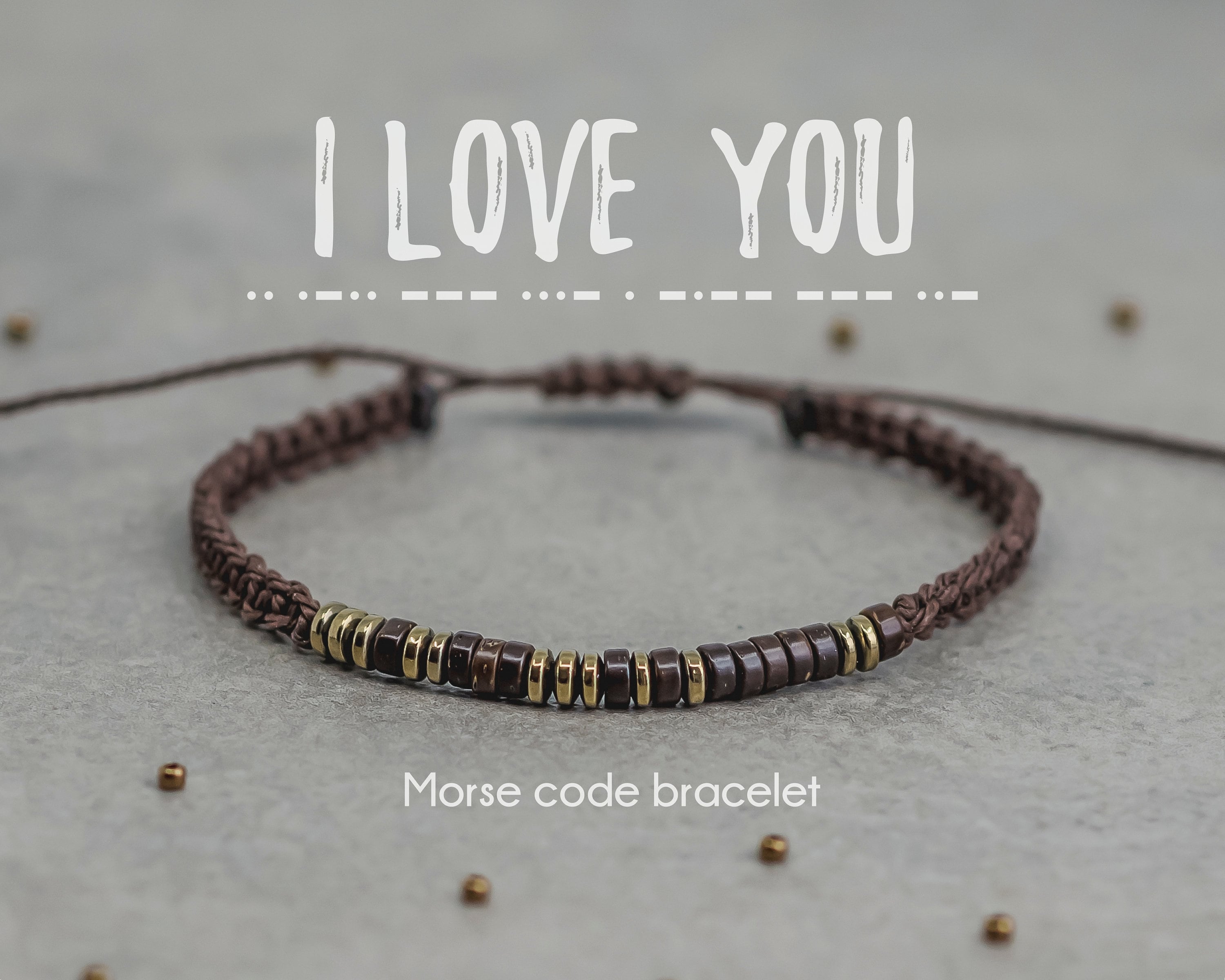 Morse Code Bracelet, I Love You - Personalized Mens Bracelet ...