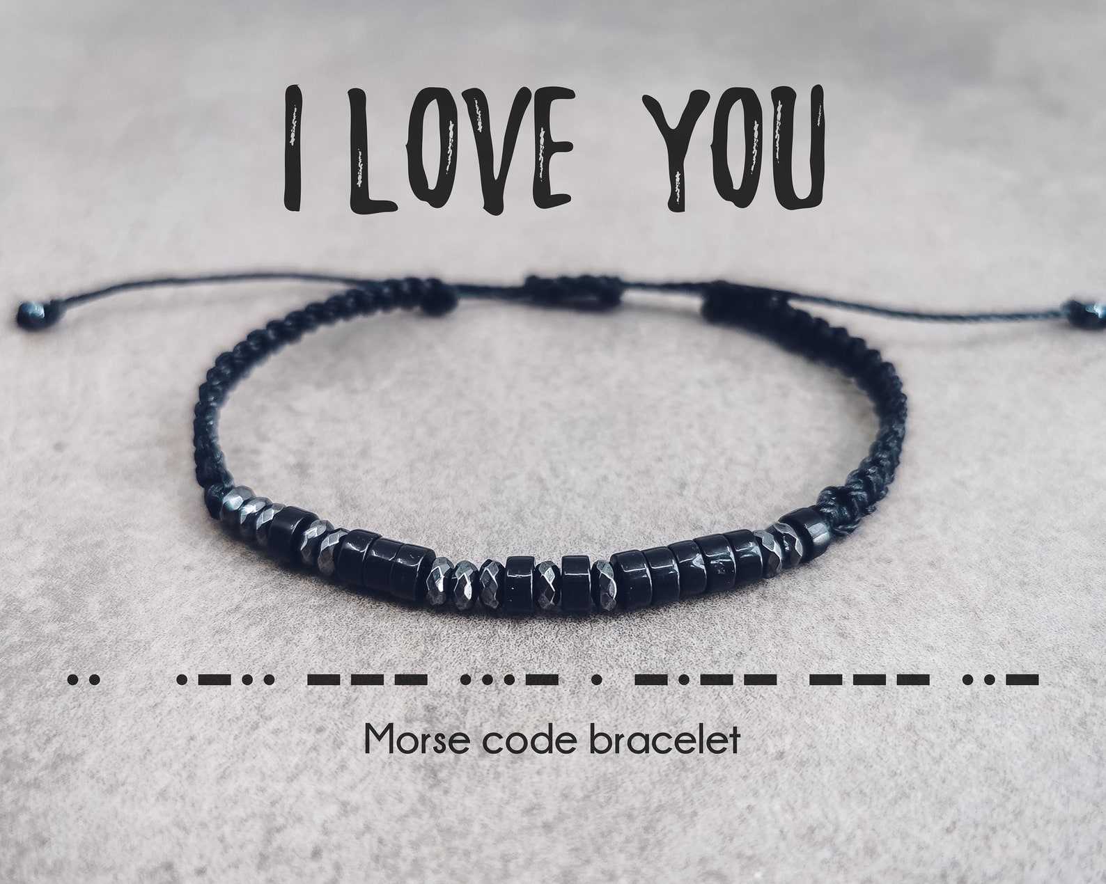Matching Couples Bracelet Set - I Love You -, Morse Code Bracelet ...
