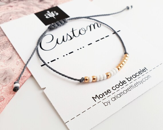Custom Morse Code Bracelet Personalized Gift Personalized Jewelry Friendship Bracelet Gift for Men Gift for Women Custom Jewelry BFF Gift Etsy