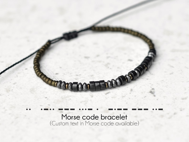 Personalized Morse Code Bracelet Men Custom Bracelet - Etsy