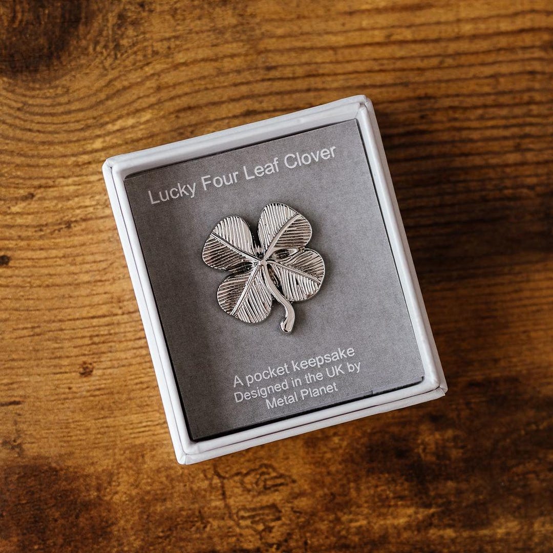 Lucky Four Leaf Clover Pewter Token - Pocket Keepsake - Etsy
