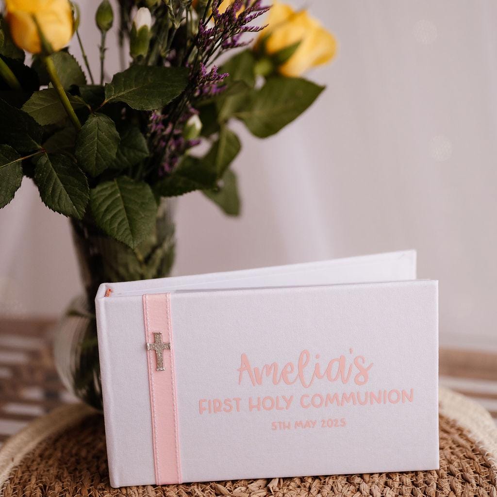 Personalized First Holy Communion Photo Album: Blue/pink, Holds 40 ...