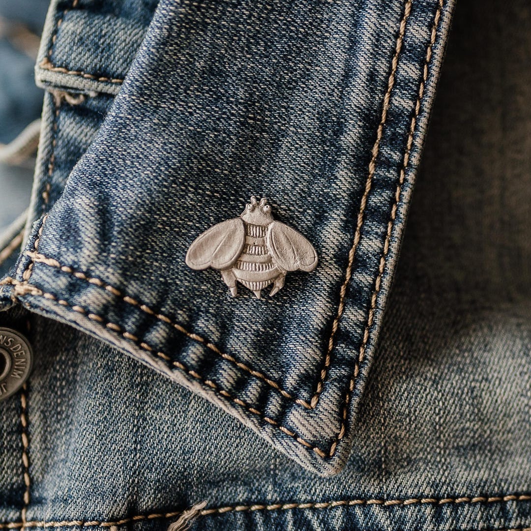 Pewter Bee Jacket Lapel Pin - Etsy