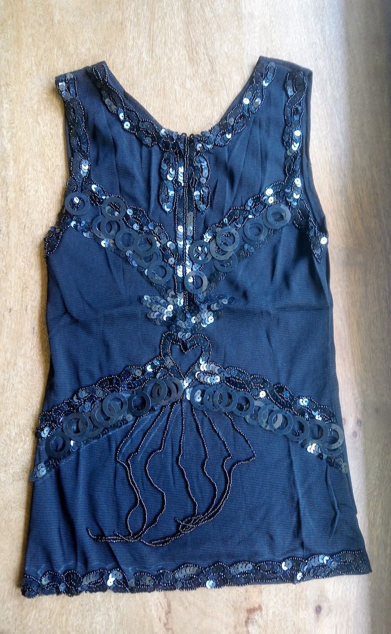 Handmade Beaded Tank Blouse / Beaded Tank Top / Sequined Tank Blouse ...