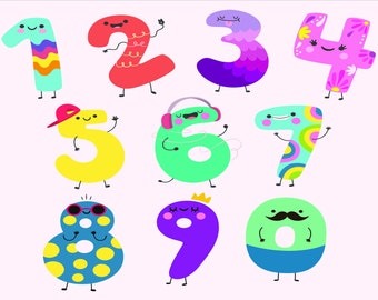 Number clipart | Etsy