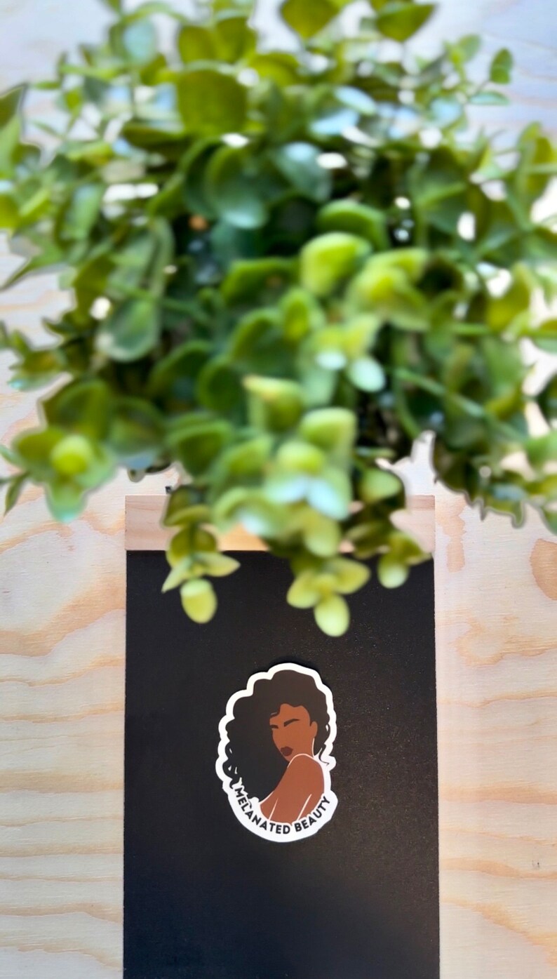Melanated Beauty Sticker: Black Woman Silhouette, Waterproof Vinyl - Etsy