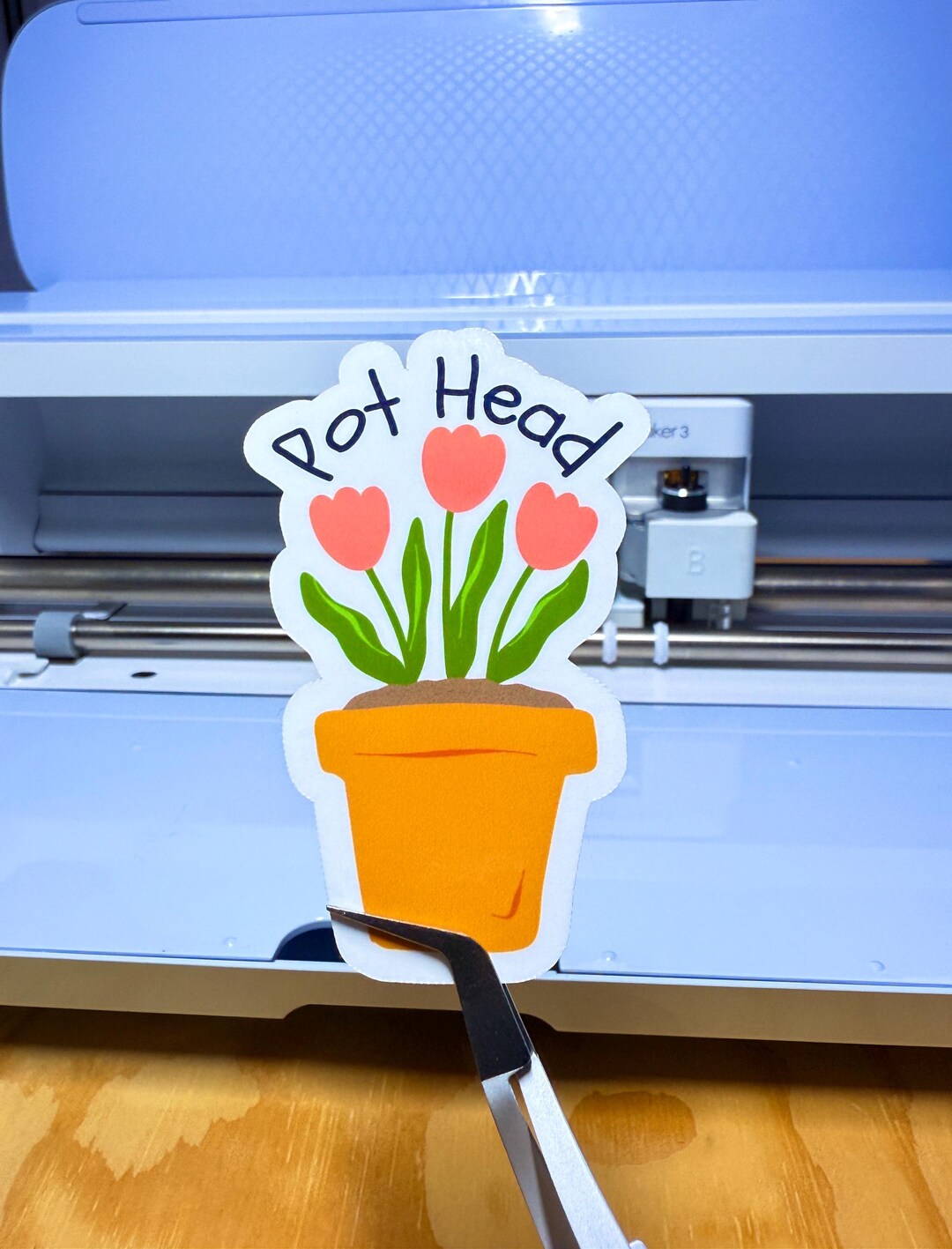 Pot Head Tulip Sticker: Funny Plant Lover Waterproof Vinyl Decal - Etsy