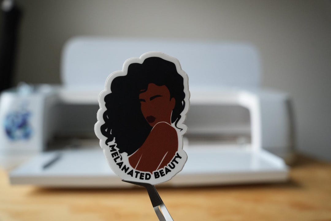 Melanated Beauty Sticker: Black Woman Silhouette, Waterproof Vinyl - Etsy