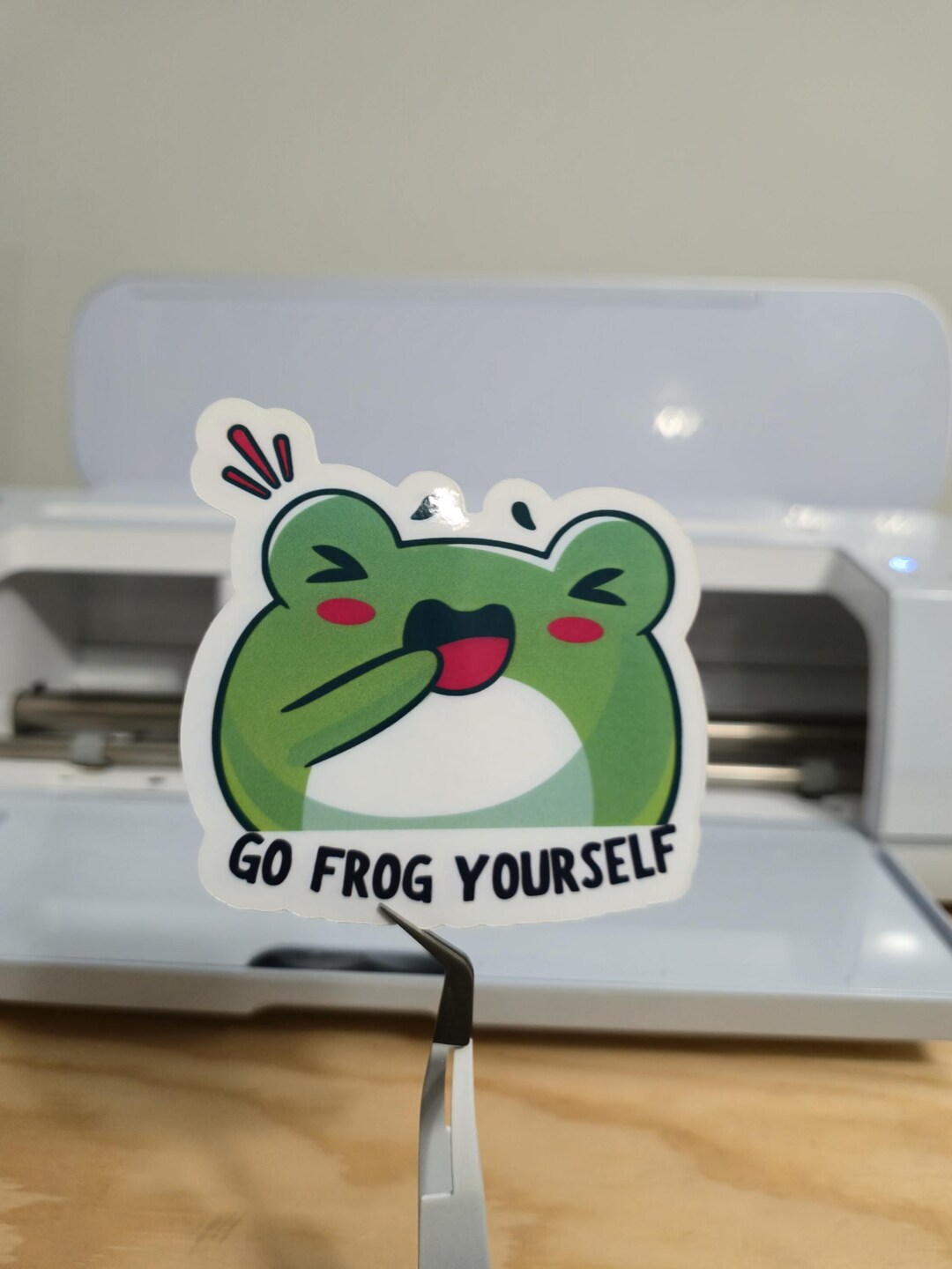 Funny Frog Sticker: Go Frog Yourself, Waterproof Vinyl Decal - Etsy