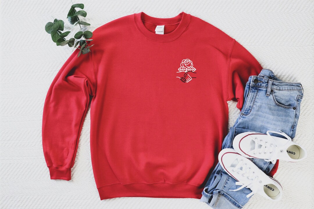 DSA Logo on Red Crewneck Sweatshirt | Democratic Socialists of America ...