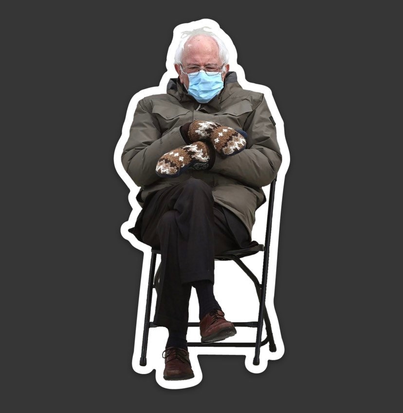 Bernie Sanders Mittens / Bernie Chair Meme / Feel the Bern / | Etsy