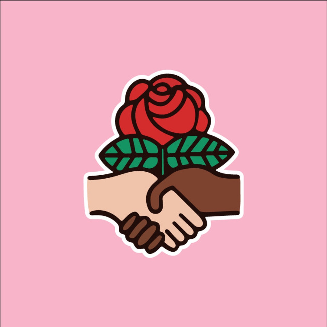 2 DSA Stickers, Democratic Socialists of America , Rose Decal ...