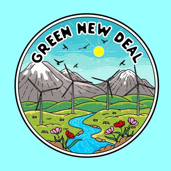 2 Green New Deal Stickers / Climate Change Decal / No Planet B | Etsy