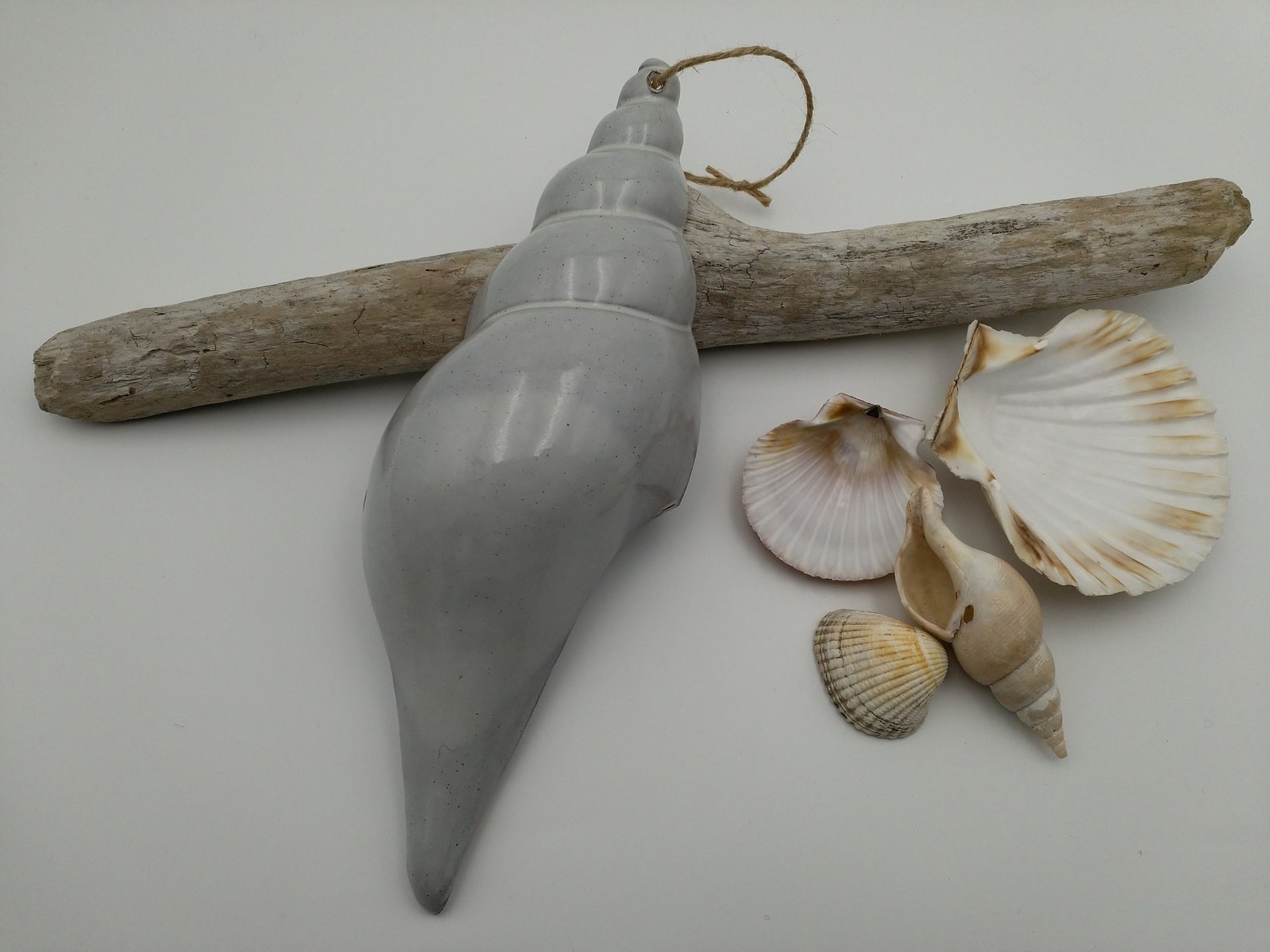 Hanging Ceramic Shells, Choose From Two Colours. Arran Blue or Sea Grey ...