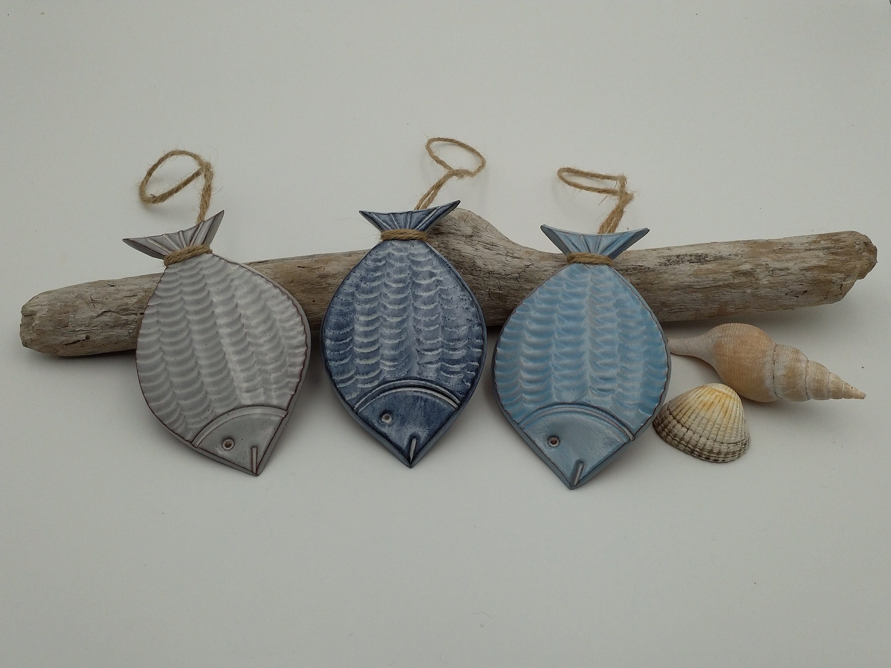 Ceramic Hanging Fish, Choose From Three Colours. Exclusive to Jake ...
