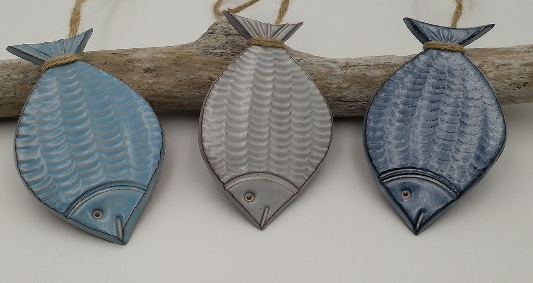 Ceramic Hanging Fish, Choose From Three Colours. Exclusive to Jake ...