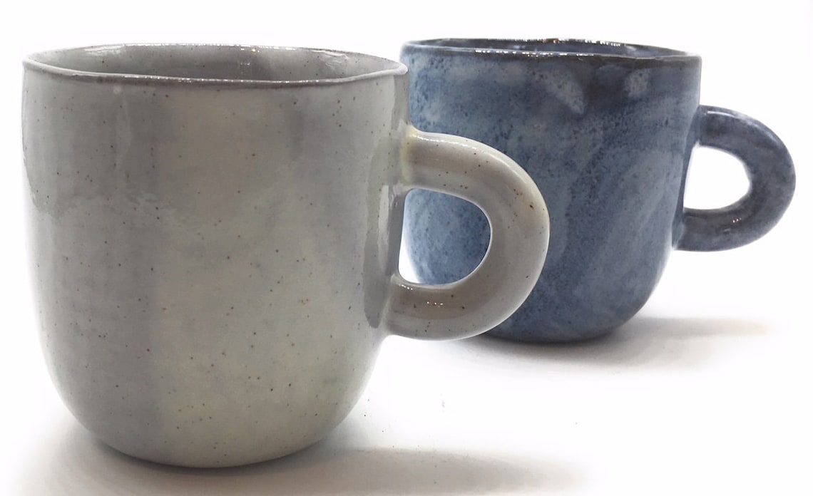 Jake Irving Ceramics Hand Made Pottery Small Blue Coffee Cup Mug Choose ...