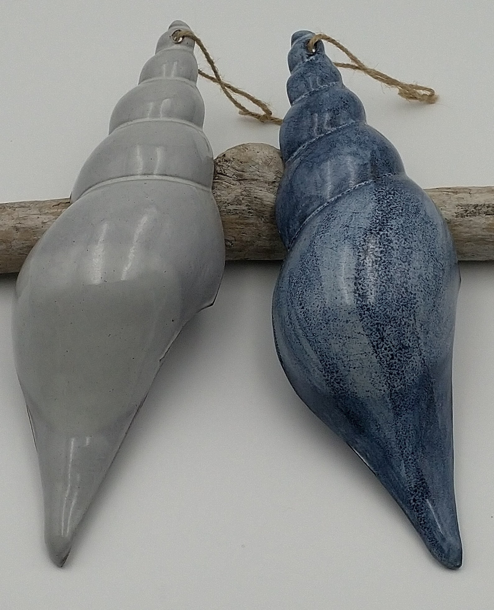 Hanging Ceramic Shells, Choose From Two Colours. Arran Blue or Sea Grey ...