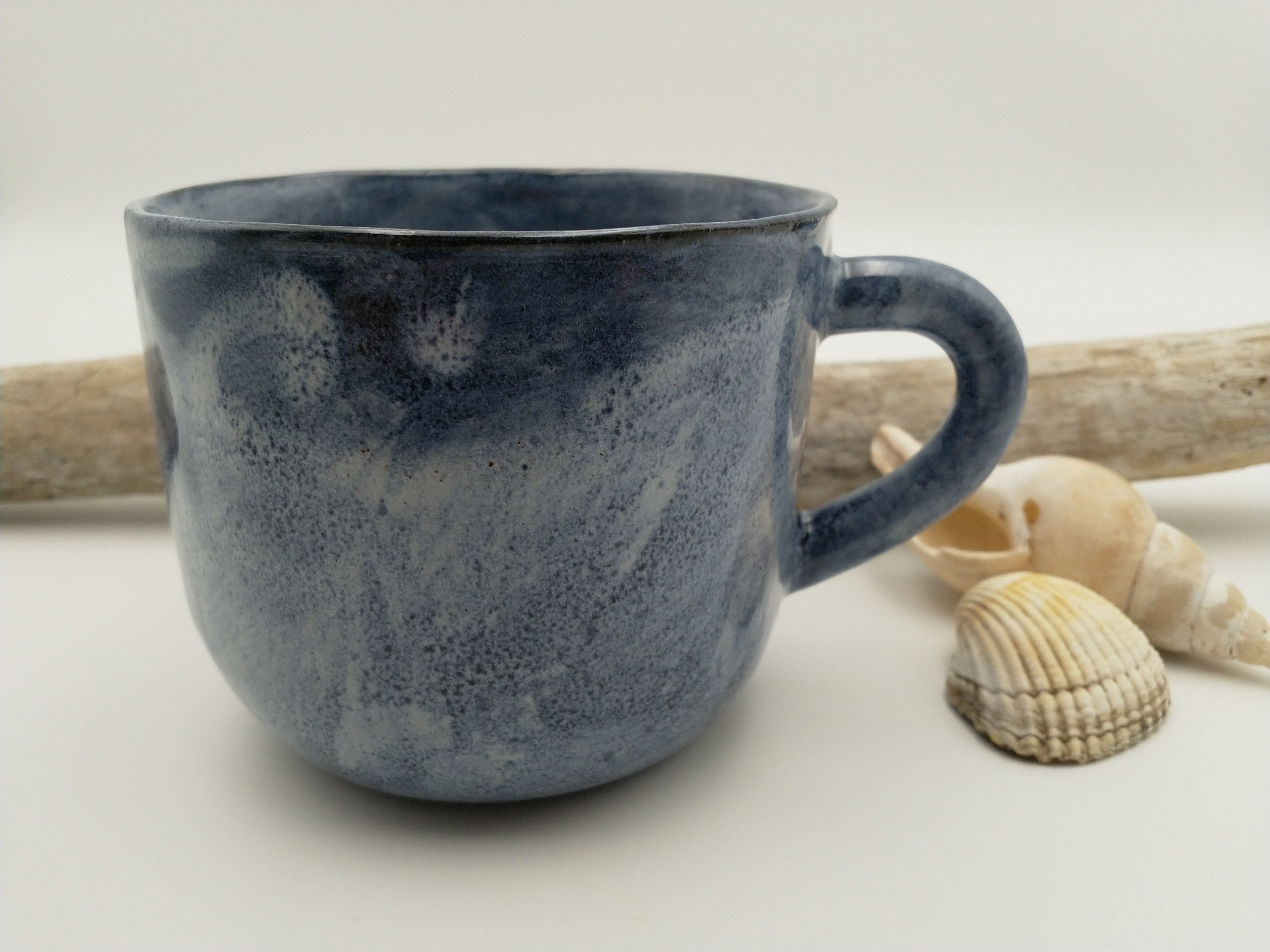 Jake Irving Ceramics - Hand Made Pottery Medium Blue Coffee Cup Mug ...