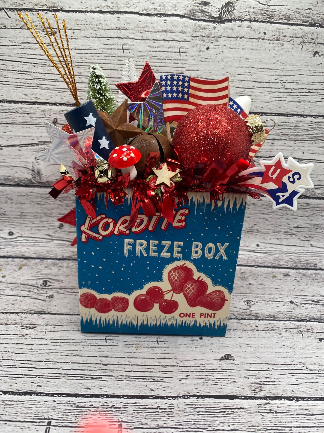 Vintage Kordite Freze Box Fourth of July Americana Accent - Etsy