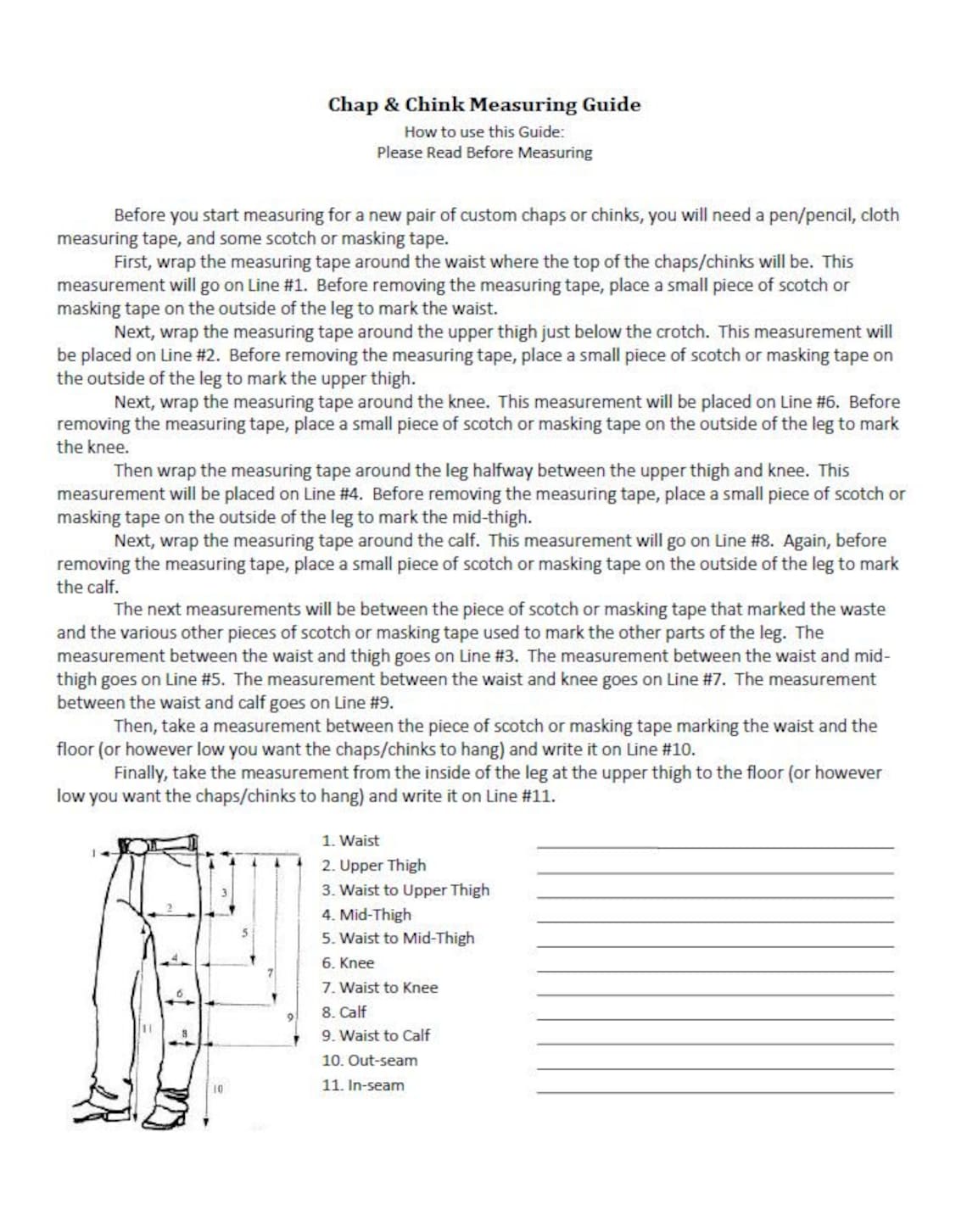 Cowboy Chap Pattern - Etsy