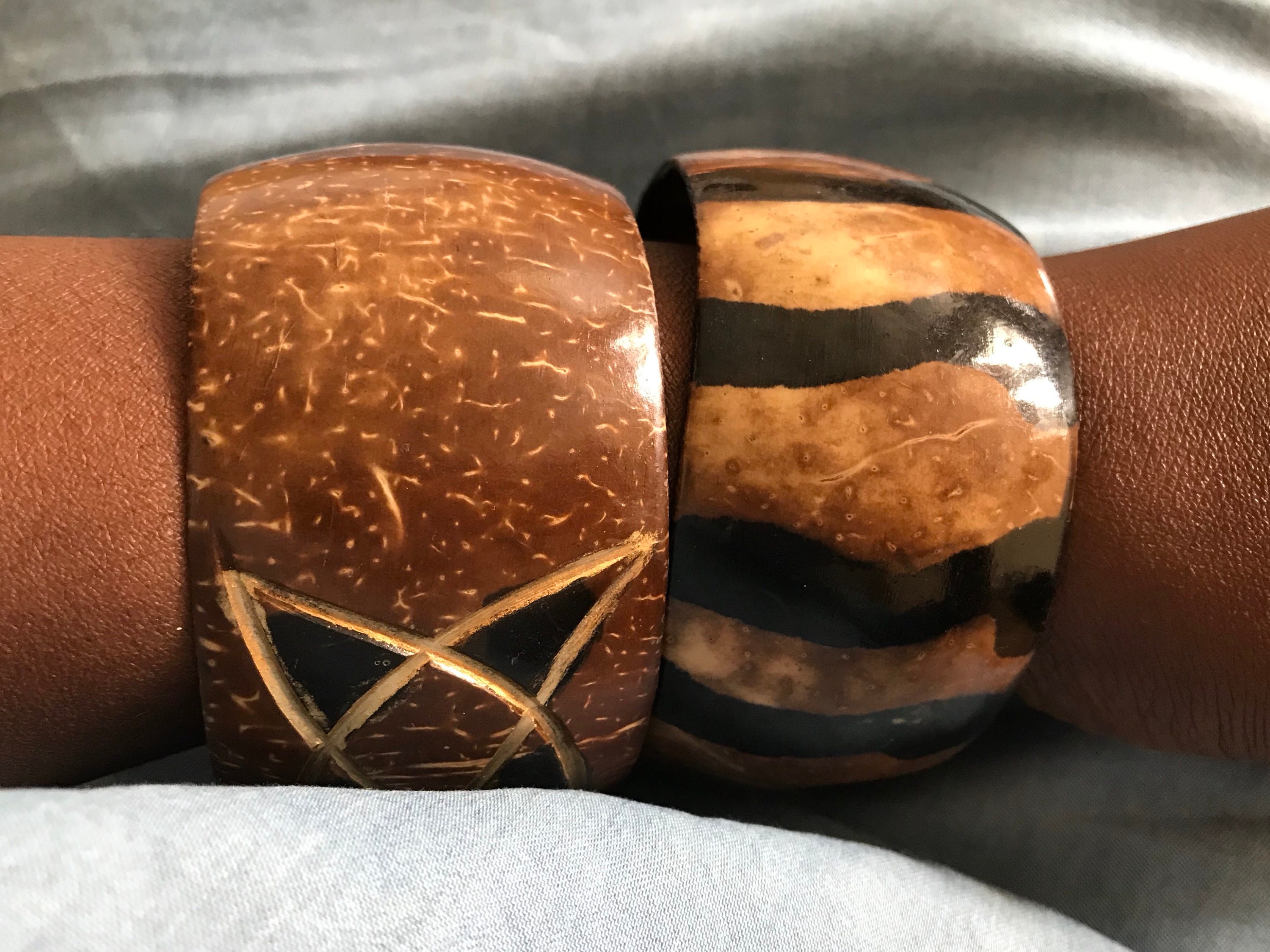 Coconut Shell Handpainted Bangles - Etsy UK