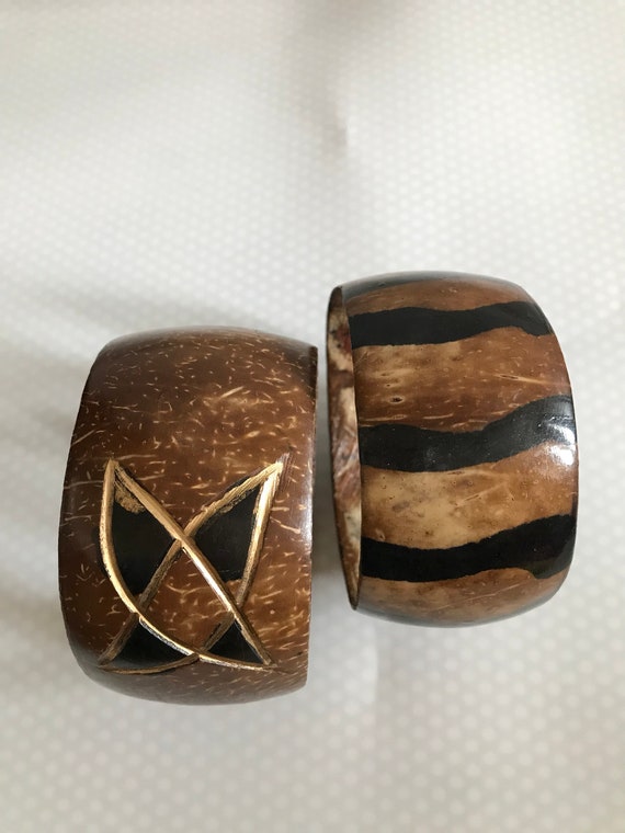 Coconut Shell Handpainted Bangles - Etsy UK