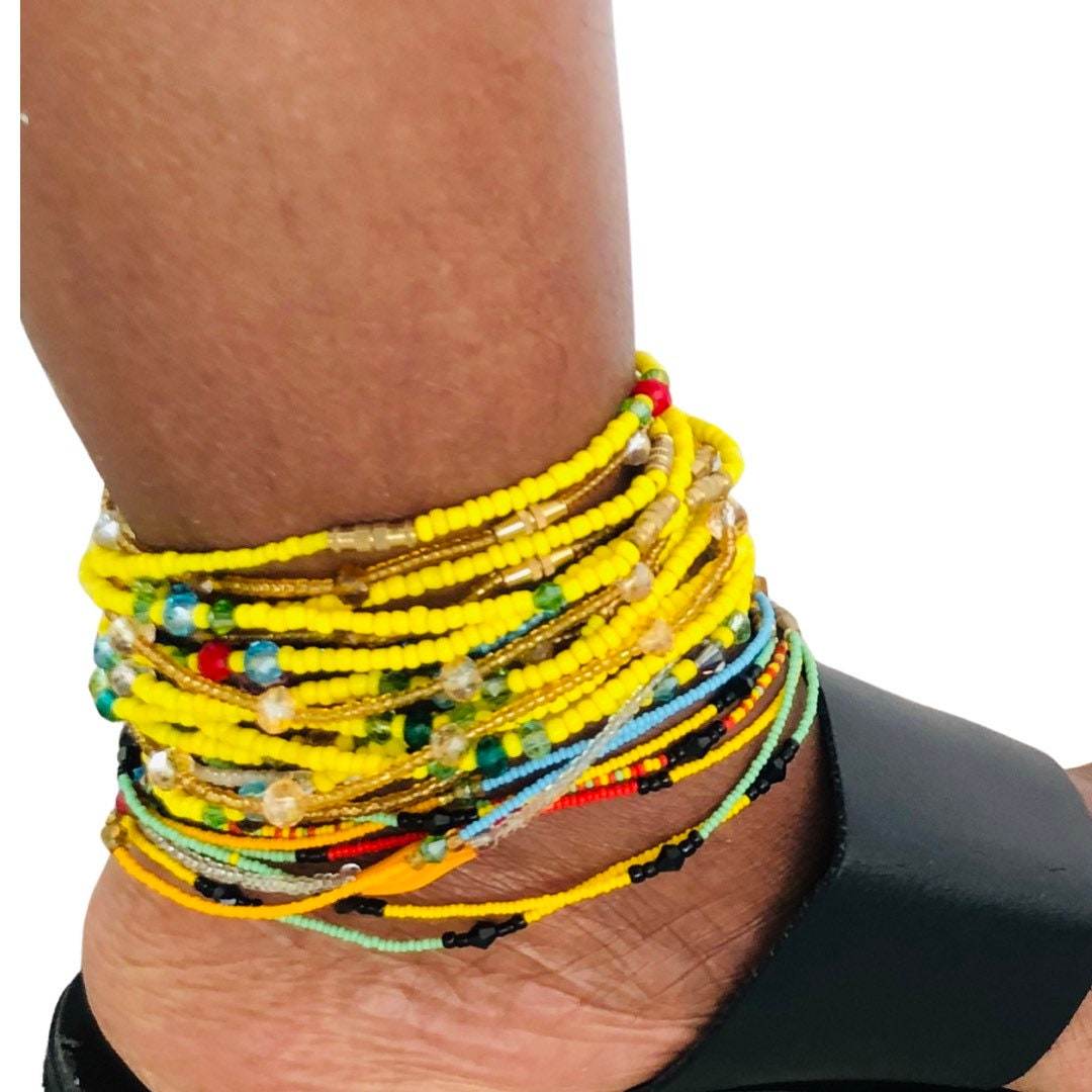Anklets/ African Beaded Anklets/ - Etsy