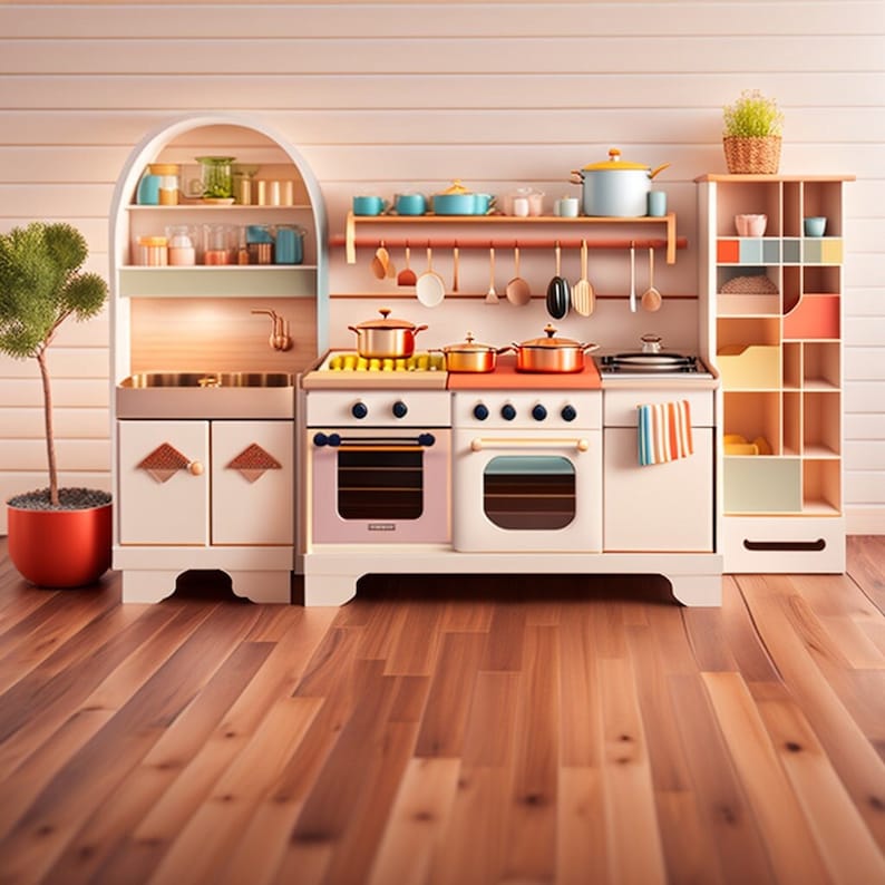 Luxury Wooden Play Kitchen: Custom Designed Heirloom Toy - Etsy UK