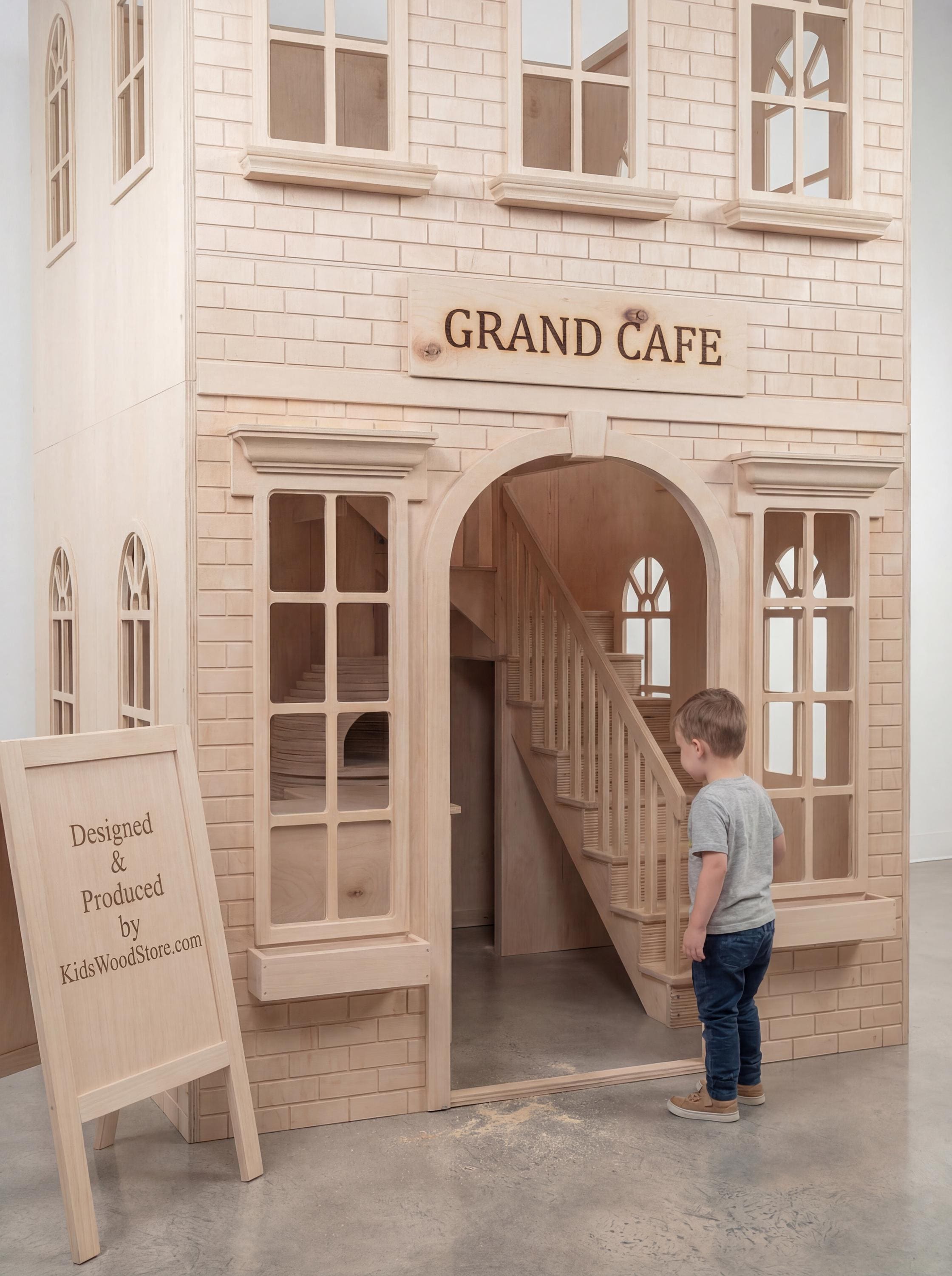 Two-story Wooden Playhouse – Grand Café Concept, 11 Ft Tall - Etsy