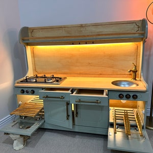 Luxury Wooden Toy Kitchen Set: Pretend Play Kitchen - Etsy
